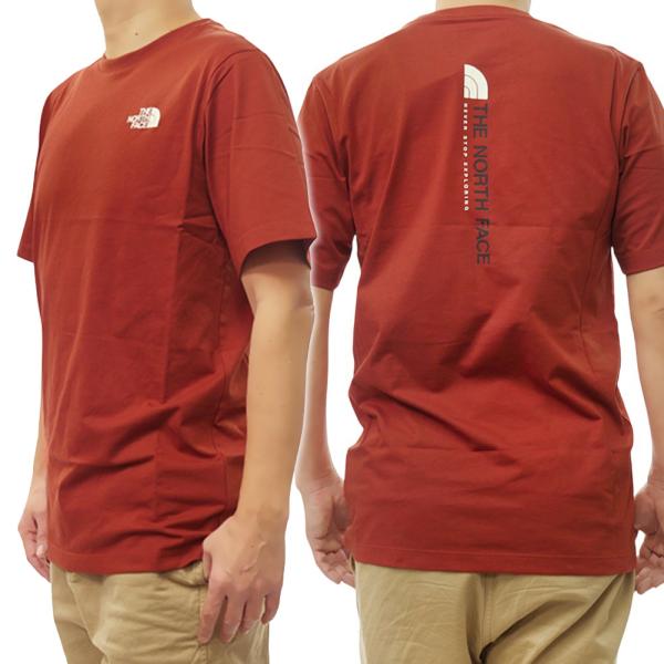 THE NORTH FACE ノースフェイス クルーネック Tシャツ NF0A8GV1 / M VERTICAL REGULAR SHOR メンズ ブリック 2026春夏新作