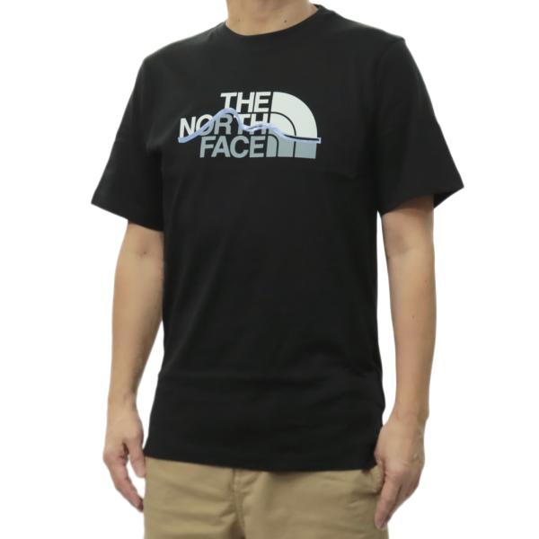 THE NORTH FACE ノースフェイス メンズ クルーネックTシャツ NF0A8GUX / M MNT LINE RG SS TEE 黒ブラック 2026春夏新作