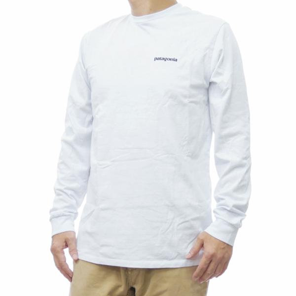 PATAGONIA パタゴニア クルーネック ロングTシャツ 38518 M’S L/S P-6 LOGO RESPONSIBILI-TEE (メンズロングスリーブP-6ロゴレスポンシビリティー) ホワイト 定番人気商品