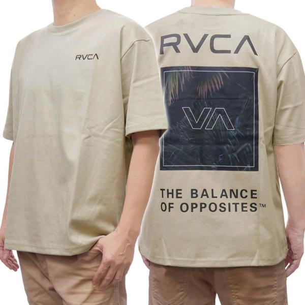 RVCA ルーカ クルーネック Tシャツ BF041250 PAIM BOX SS 半袖 バックプリント ブランド ロゴ カジュアル スポーティ トレーニング 海 コットン メンズ グレージュ 国内正規品