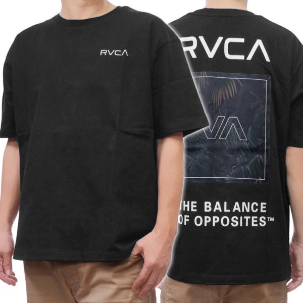RVCA ルーカ クルーネック Tシャツ BF041250 PAIM BOX SS 半袖 バックプリント ブランド ロゴ カジュアル スポーティ トレーニング 海 コットン メンズ ブラック 国内正規品
