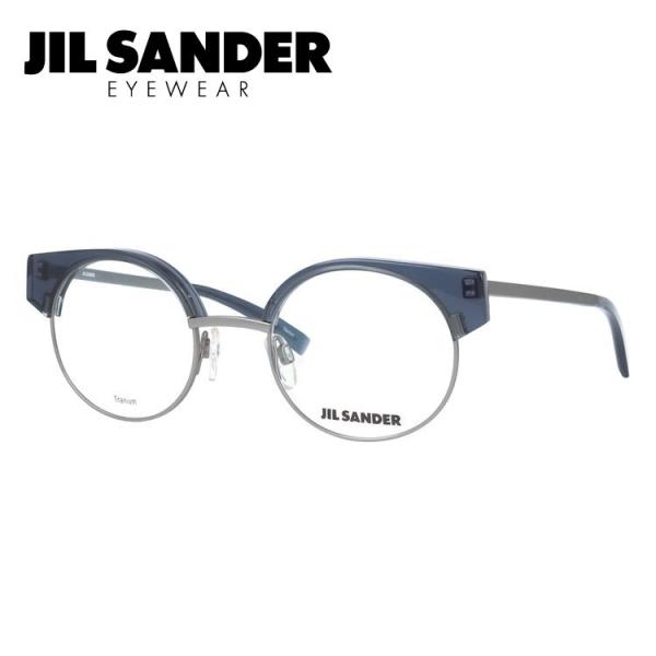 【ブランド】　JIL SANDER （ジルサンダー）【品目】　眼鏡【型番】　J2006-D 48サイズ【フィッティング】　調整可能ノーズパッド（クリングス）【シェイプ】　ラウンド【カラー】　フレーム：クリアブルー/マットガンメタル　テンプル...