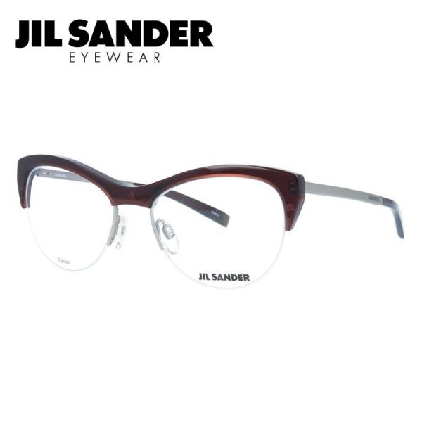 【ブランド】　JIL SANDER （ジルサンダー）【品目】　眼鏡【型番】　J2010-D 54サイズ【フィッティング】　調整可能ノーズパッド（クリングス）【シェイプ】　フォックス【カラー】　フレーム：ダークレッド/マットシルバー　テンプル...