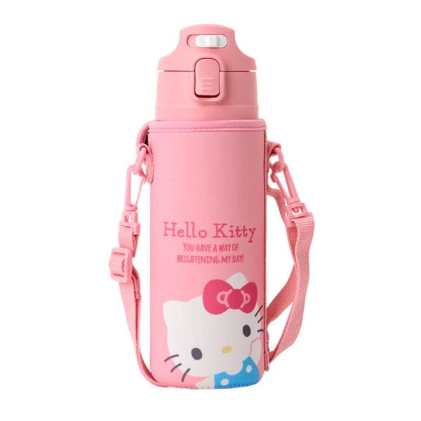 ハローキティ　カバー付きステンレスボトル　可愛い　プレゼント　入学　お祝い園生活や学校生活に役立つ、入園入学・通園通学グッズです♪ワンタッチオープンで飲めて便利な直飲みタイプ！カバーを取り外しできるからお手入れも簡単です。商品詳細約幅7.5...