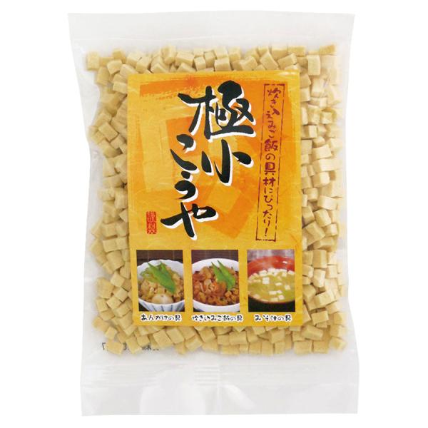 国産大豆100％使用膨軟剤不使用汁物や炊き込みごはんなどに■大豆を生のまま搾った「生搾り製法」で大豆の風味がいきている■しっかりとした歯ごたえ■極小サイズ【原材料】大豆(国産)/豆腐用凝固剤[塩化マグネシウム(にがり)]【調理法・使用方法】...
