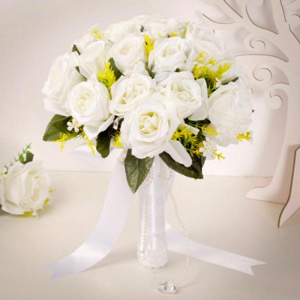 ■キーワードウエディングブーケ 安い 結婚式 花嫁 ブーケ ローズ 造花 花束 ブライダルブーケ ウェディング アレンジメント アートフラワー インテリアフラ ブーケ手作り ブートニア 披露宴 ウェディング用 造花 ブライダルブーケ 手作り...