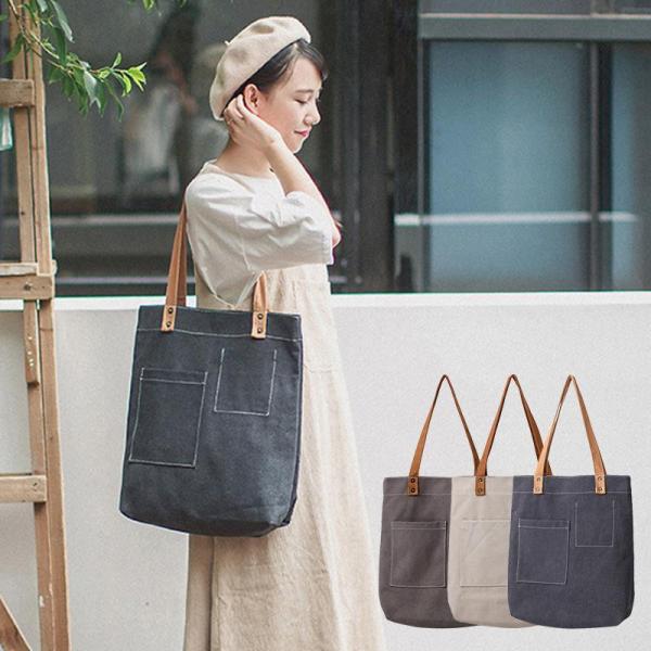 「サイズ」間口幅(34CM) 底幅(35CM) 高さ(39CM) マチ(11CM)「カラー」グレー(灰)、ホワイト(白)、ネイビー「素材」コットンキャンバス「商品紹介」しっかりとした生地感のバッグは日常のサブバッグはもちろん、ちょっとしたお...