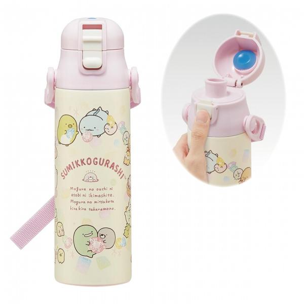 大きすぎず、ちょうど良い580ml容量ステンレス水筒。お子様から高学年、中高生もOK。熱い飲み物を入れると危ないので保冷専用にて使用してください。・ダイレクトで飲むそのまま飲めるキャップユニット・誤作動によるキャップの開閉を防ぐロック機能付...