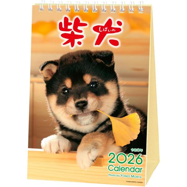 ■商品説明　・2026　デスクトップカレンダー　森田米雄・まるごと柴犬・・動物写真家 森田米雄 撮影。・四季の中で生き生き自然な表情で遊ぶ柴犬だけの構成。・カレンダー空欄にも写真をふんだんに使用し贅沢な仕様。・六曜入り。・綴じ枚数：7枚綴り...
