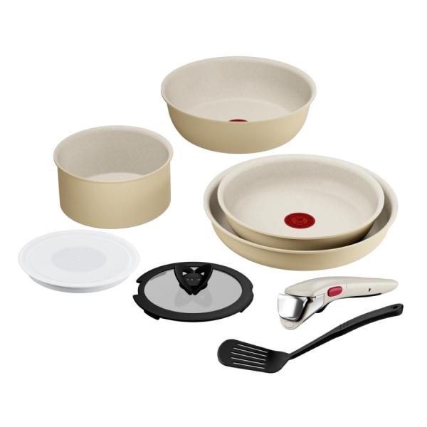 【取っ手の取れるティファール】の新商品くすみパステルカラーがかわいいフライパンセットです。ハンドル・ターナー付きなので届いてすぐにお料理できます。■セット内容1.フライパン：22cm、530g2.フライパン：26cm、720g3.ソテーパン...