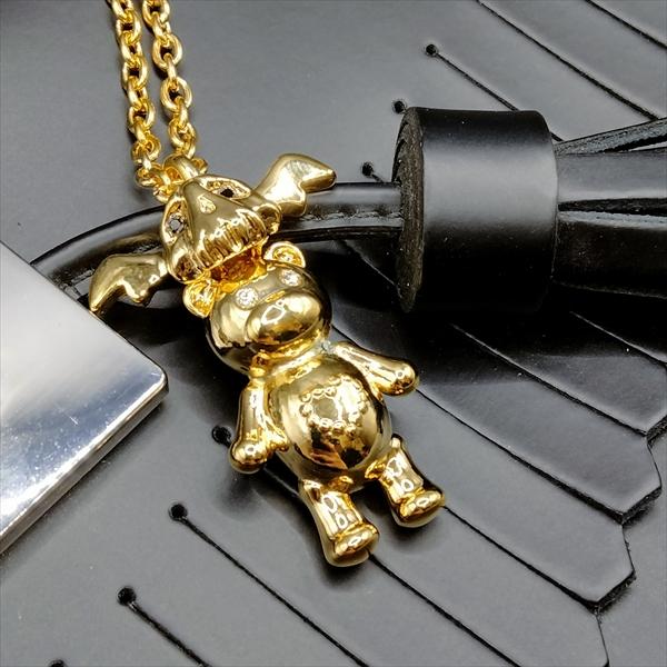 ■商品コードkumaneck■セット内容チャームネックレス■サイズチェーン 51cm■カラーチェーン＆チャームブラッククローム　ゴールド　ピンクゴールドストーンクリア　ブラック　レッド　ピンク■備考メッキ加工■商品説明メッキ加工ですのでお肌...