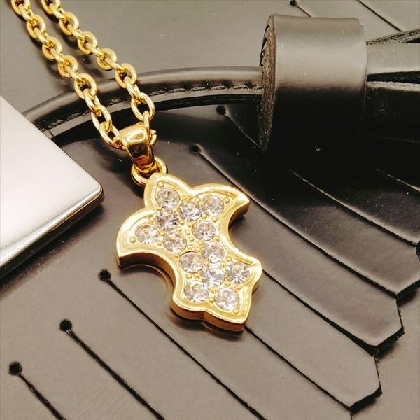 ■商品コードyurineck■セット内容チャームネックレス■サイズチェーン 51cm■カラーチェーン＆チャームブラッククローム　ゴールド　ピンクゴールドストーンクリア　ブラック　レッド　ピンク■備考メッキ加工■商品説明メッキ加工ですのでお肌...