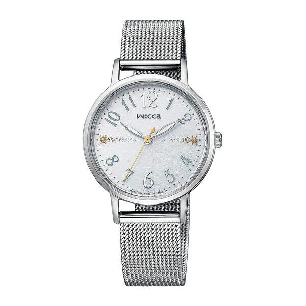 メーカー：CITIZEN シチズン wicca ウィッカ 　製品名：KP5-115-11　JANコード：4974375495371　ケース径：30.2ｍｍ ケース厚：7.5ｍｍ　ケース素材：ステンレス　バンド：ステンレスメッシュバンド　ソー...