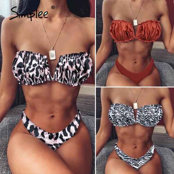 本商品は海外からの発送となり到着までに2〜3週間程度を頂戴します。予めご了承くださいませ。商品名ストラップレス 水着 極端 レオパード ビキニ シンプル サマー ビーチ マイクロ プリント ひも 2020 厚手 ハイ セクシー スーツ スイ...