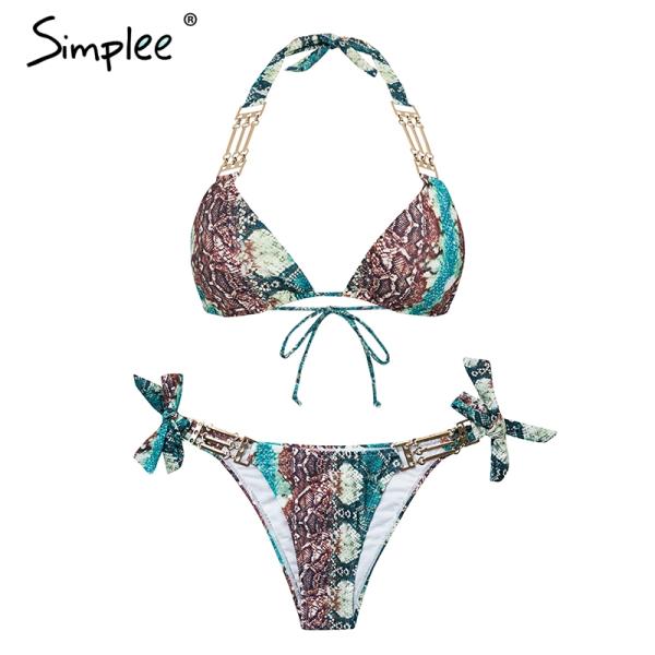 本商品は海外からの発送となり到着までに2〜3週間程度を頂戴します。予めご了承くださいませ。商品名コーデ 水着 ビキニ パッド シンプル サマー ビーチ プリント ヘビ レース プッシュ セクシー スーツ スイム ウェア セット PU アップ...