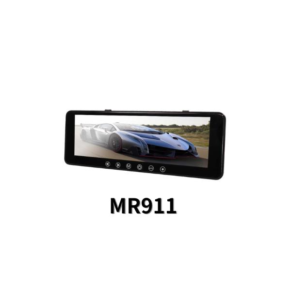 大画面／タッチ操作／RCA2系統入力でマルチに使えるモデル。品番：MR911  表示液晶：9.1インチ液晶  表示方式：NTSC／PAL切替え  画素数：822×260pixel  映像入力：2系統（V1／V2）  本体サイズ：約260（W...