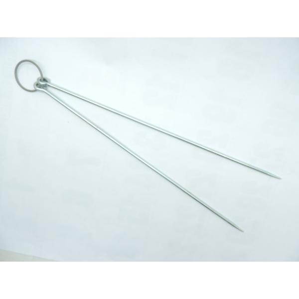 ・メッキ 火箸リング付　５.５ｘ４５0mm　1膳　火鉢や囲炉裏に 火ばし ひばし ヒバシ いろりバーベキュー・素材　鉄製＜サイズ＞本体　全長４３０ミリ　　太さ５.５ミリ　　リングの外径４６.５ミリ＜重さ＞本体　　１６５グラム管理番号「1A1...