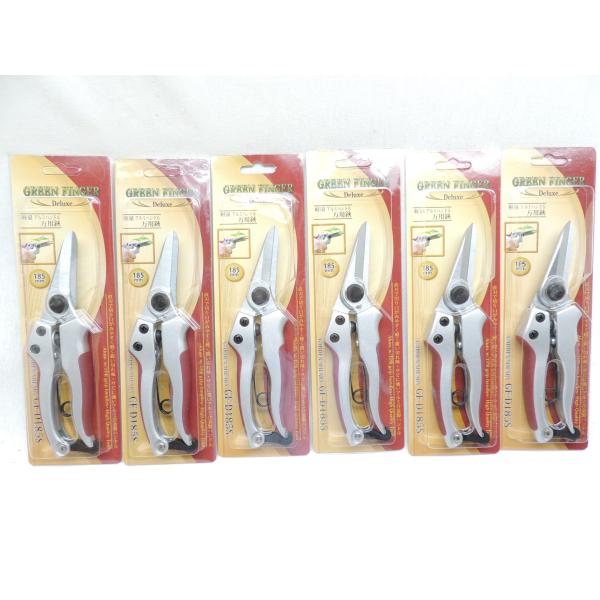 ・GREEN FINGER 軽量アルミハンドル万用鋏 GF-D185S まとめて6丁・軽量で強いアルミ合金製ハンドルを使用、長い時間の作業にも向いています。・滑りにくい樹脂グリップ仕様で開閉が楽に出来ます。・庭木の枝(直径6mm目安)の剪定...