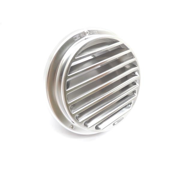 ・sus304ステンレス 丸型ガラリ 100 袋入 網無 水止無 水切無・撮影時の光の関係で多少色目が違う場合があります。・メーカー品番　UK-100SBV-DK・適用パイプ内径　９７mm〜１０７mm・はめ込み深さ　５０mm・箱なし＜サイズ...