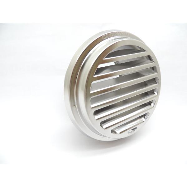 ・sus304ステンレス 丸型ガラリ 100 袋入 網無 水止付 水切無・撮影時の光の関係で多少色目が違う場合があります。・品番は網付ですが現物は網無です。・メーカー品番　UK-SSN100S-DK・適用パイプ内径　９７mm〜１１１mm・は...