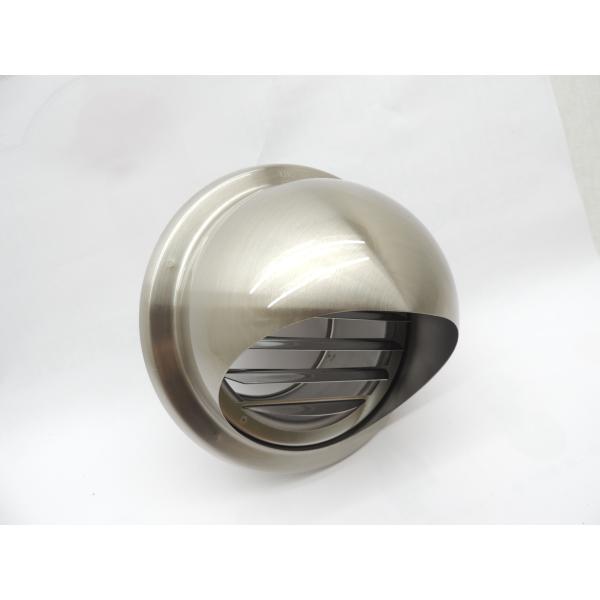 ・UK宇佐美工業　sus304ステンレス 丸型フード付ガラリ　強制　網無　水切り無　水止め無　100　袋入・撮影時の光の関係で多少色目が違う場合があります。・メーカー品番　GSZV100S-HL・適用パイプ内径　９７mm〜１１１mm・はめ込...