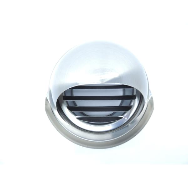 ・UK宇佐美工業　sus304ステンレス 丸型フード付ガラリ　強制　網無　水切り付　水止め無　100　袋入・撮影時の光の関係で多少色目が違う場合があります。・メーカー品番　UK-GZEV１００　S-HL・適用パイプ内径　９７mm〜１１１mm...