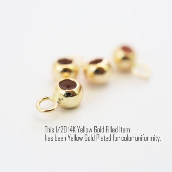 14KGF カン付 スライドボール  穴大きめ Made in USA　アメリカ直輸入□内容量： 2個 □素材：真鍮 14KGF加工※This 1/20 14K Yellow Gold Filled Item has been Yellow...