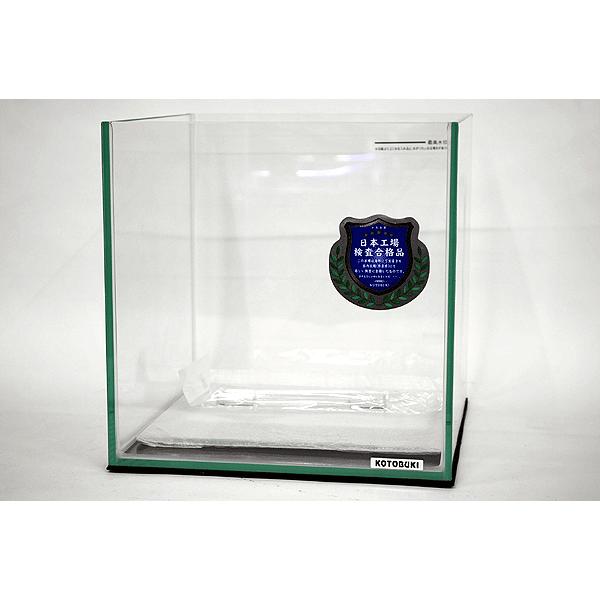 キュートな正立方体のフレームレス水槽です。ガラスブタを乗せるコーナーもクリアタイプで、すっきりとしたフォルムが水槽レイアウトをより美しく引き立てます。