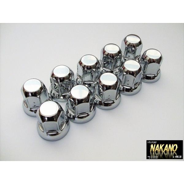 ●クロームメッキ仕上げで輝き抜群！●材質：スチール製●サイズ：33ｍｍ/高さ50ｍｍ　10ヶ入り　フロント・リヤ共用●※一部車両においては、ボルトが長いものがあり、装着出来ない場合がございます●画像４のサイズ表、現車をよくご確認の上、お買い...