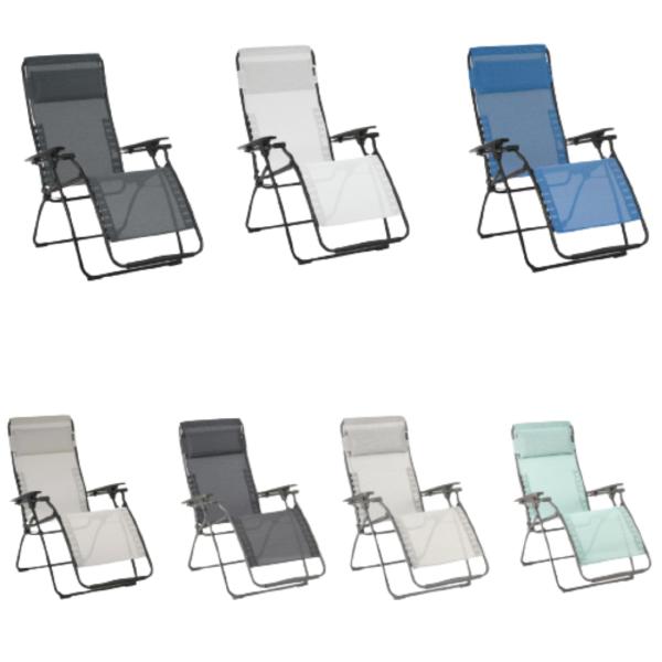 【商品説明】Lafumaのベストセラーリクライニングチェア、フチュラです。バルコニーやテラス、屋内リビング等でも快適にご使用いただけます。 お好みの角度に無段階に調整が可能です(最大127度)。127度は足先が心臓より若干上にくる角度で人間...