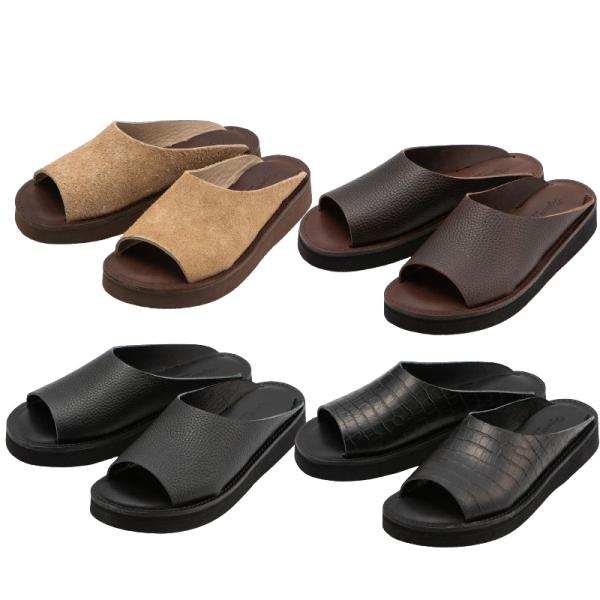 Organic Handloom オーガニックハンドルーム サンダル シューズ メンズ レディース おしゃれ ブランド レザー 革 RICHT OH016089ワンストラップのシンプルなスライドサンダル。素材/アッパー：型押しクロコ（牛革）...