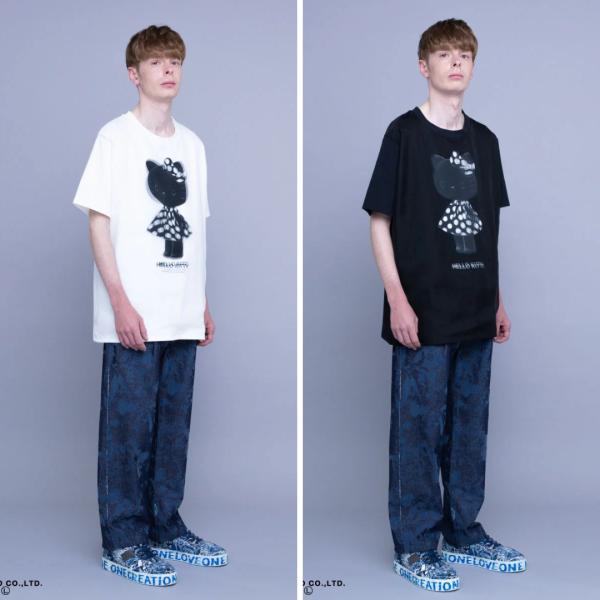 TRIPY ART Tシャツ メンズ レディース おしゃれ ブランド かっこいい かわいい HELLOW KITTY DOT ONEPICE TR-029【お取り寄せ】サンリオ　オフィシャルコラボ　HELLO KITTY BLAKシリーズ。...