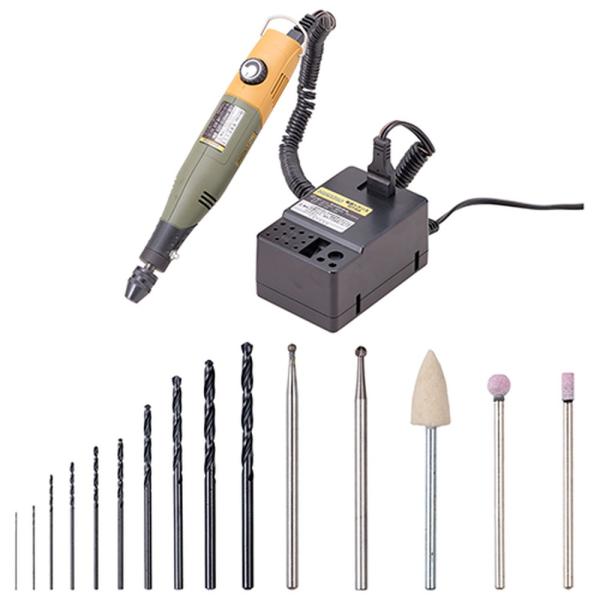 納期について：メーカー直送品(代引き不可)【 特長 】・高性能で低価格を実現したミニルーター、お得な先端パーツセットです。・12Vのモーターを使用することにより、低価格が実現しました。・商品パワーも強く、先端チャック部分を小径ドリルチャック...