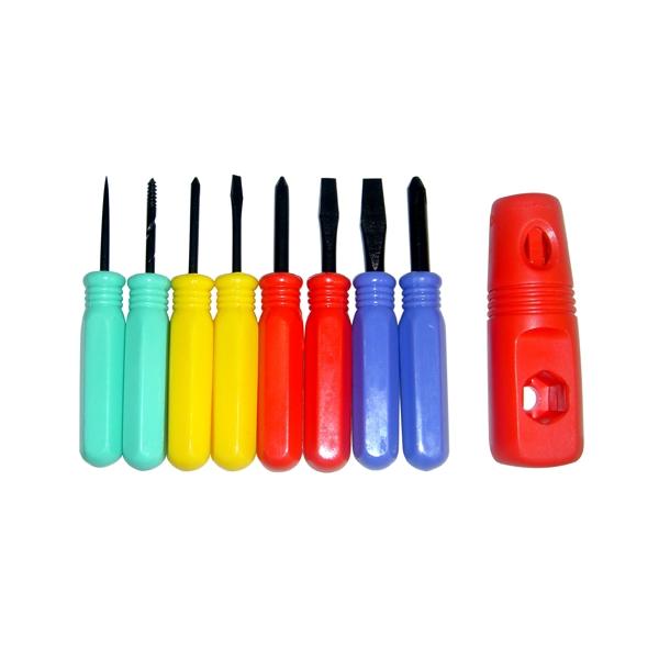 納期について：メーカー直送品(代引き不可)【 特長 】・ベーシックな家庭用8本組ドライバーセットです。・ビスが落ちないマグネット付きです。・ヒートン廻しとしてもご使用いただけます。・T型ハンドルとしてもご使用いただけます。【 用途 】・各種...