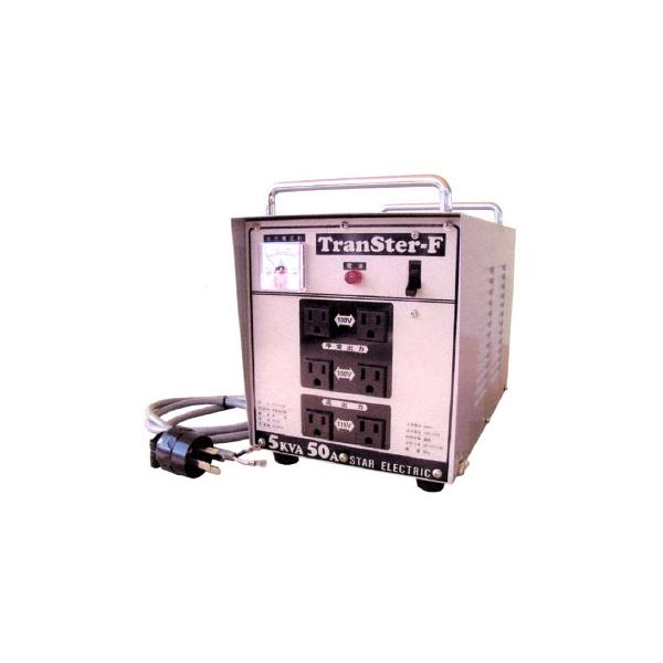 納期について：【取寄】通常3〜5日の発送予定(土日祝除く)期待の大容量連続定格50Ａ！　上側４個には100Ｖが、下側２個には115Ｖが出力されていますので、電動工具の状態によって使い分けてください。　品名:トランスターF　型式:STY-51...