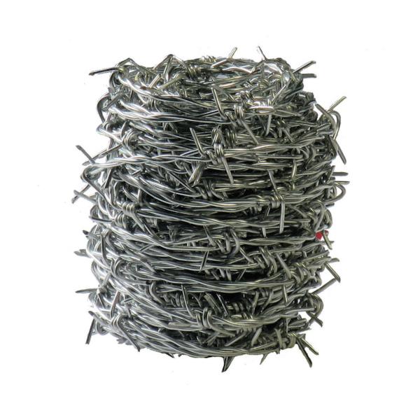 納期について：取寄品3〜5営業日目発送予定★欠品時除くメーカー名：(株)ダイドーハント【 特長 】・針金にトゲ状の針金を取り付けてた鉄線です。・鉄材にユニクロメッキを施した商品です。【 用途 】・保護したい区画に木杭などを打ち込み、そこに張...