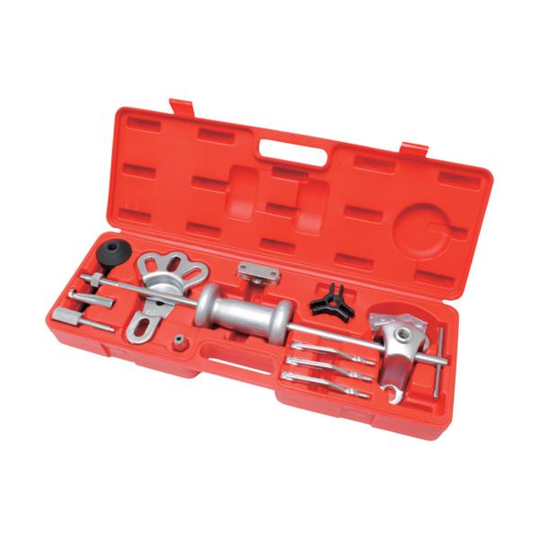 納期について：取寄品3〜5営業日目発送予定★欠品時除くメーカー名：(株)ワールドツール【 特長 】・板金作業からハブベアリングやプーリーなどの取り外し作業まで幅広く対応出来る6種類のアタッチメントが入ったスライドハンマーセットです。・2JA...