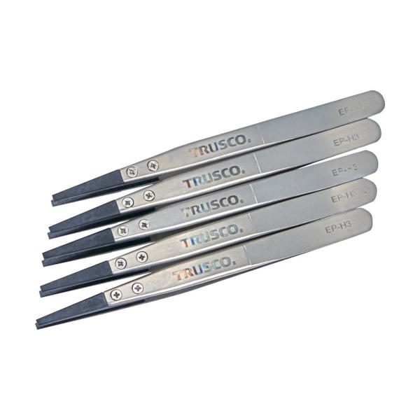 納期について：取寄品3〜5営業日目発送予定★欠品時除くメーカー名：トラスコ中山(株)【 特長 】・5本入のお買い得パックです。・チップ交換型のピンセットです。・ESD対策仕様商品です。【 用途 】・静電気の帯電にデリケートな電子機器や電子部...