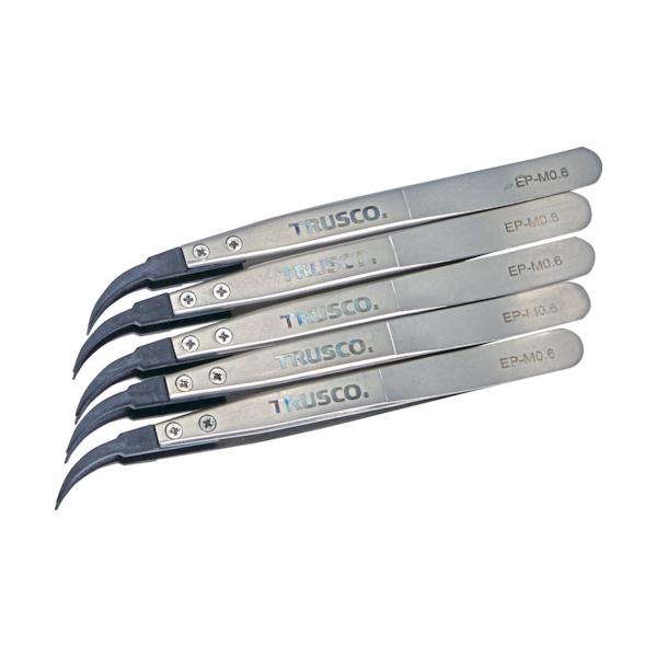 納期について：取寄品3〜5営業日目発送予定★欠品時除くメーカー名：トラスコ中山(株)【 特長 】・5本入のお買い得パックです。・チップ交換型のピンセットです。・ESD対策仕様商品です。【 用途 】・静電気の帯電にデリケートな電子機器や電子部...