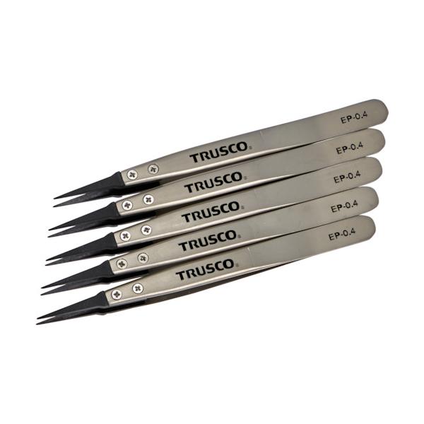 納期について：取寄品3〜5営業日目発送予定★欠品時除くメーカー名：トラスコ中山(株)【 特長 】・5本入のお買い得パックです。・チップ交換型のピンセットです。・ESD対策仕様商品です。【 用途 】・静電気の帯電にデリケートな電子機器や電子部...