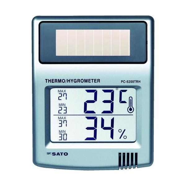 納期について：取寄品3〜5営業日目発送予定★欠品時除くメーカー名：(株)佐藤計量器製作所【 仕様 】品名:佐藤 ソーラーデジタル温湿度計 PC-5200TRH(1050-10)品番:PC-5200TRH測定温度範囲(度):-10〜50温度表...