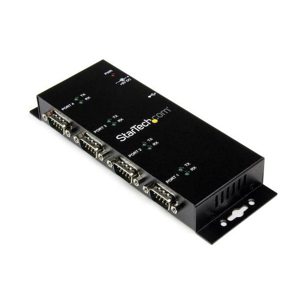 納期について：取寄品3〜5営業日目発送予定★欠品時除くメーカー名：STARTECH.COM社【 特長 】・4ポートのUSB - RS232 シリアルアダプターです。・頑丈なメタル構造です。同梱のDINレールクリップで壁面設置が可能です。・再...
