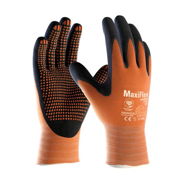 納期について：取寄品3〜5営業日目発送予定★欠品時除くメーカー名：ATG社【 仕様 】品名:エーティージー ニトリル背抜き手袋 マキシフレックス・エンデュランス 34-848 Mサイズ品番:34-848-M色:オレンジ/ブラックサイズ:Mゲ...