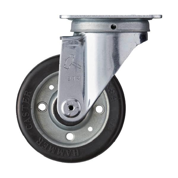 納期について：取寄品3〜5営業日目発送予定★欠品時除くメーカー名：ハンマーキャスター(株)【 特長 】・荷重に対する抵抗力が大きく、旋回もスムーズな代表的な大型キャスターです。・使用例:工場、事業所などに多く使用されており、堅牢で安定感もあ...