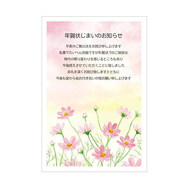 年賀状じまいハガキ／1セット10枚入り私製はがき（切手なし）年賀状のやりとりを辞退する旨を記載した挨拶状色味は画面と印刷では差異がございますので予めご了承ください