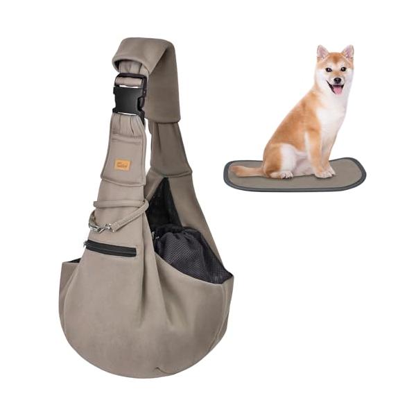 ?底板付き 下が安定CUBYペットスリングの底には座板が追加されたから、イライラしているペットに安定する場所を与えられます。また、犬が自分のすきなようにお座りしたことができます。動物病院受診とのお出かけに最適な犬抱っこ紐です。?ダブル飛び出...