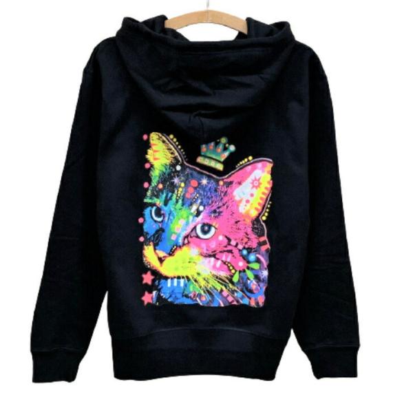 プレゼントに最適！！簡単ラッピング無料！！キャット スウェット フルジップパーカー (ネオンNo.3） ネコ ねこ 猫プリント オーナーズグッズ かわいい ギフト 記念品 送料無料※ラッピングを希望する場合は宅配便でのお届けとなります。ネコ...