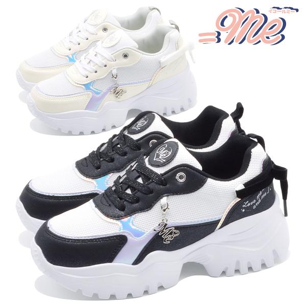 イコールミー=Me ME-3795ホワイト/ブラック:WHT/BLKホワイト/ホワイト:WHT/WHTボリュームのあるソールでさらにスタイルアップヒール高さ:約6.1cm重量:片足約249g