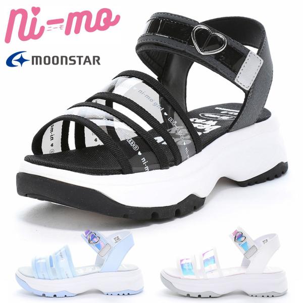 ムーンスターmoonstar ニーモNI-MONM J155ブラック:BLACKサックス:SAXホワイト:WHITE女の子のかわいく、オシャレになりたい気持ちを応援する「ムーンスター ニーモ」のガールズ向けサンダルです。オシャレな女の子の足...
