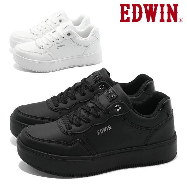 EDWINエドウィン EDW-4378ブラック:BLKホワイト:WHTEDWINの厚底スニーカーシンプルで洗練されたデザインに、さりげなく輝くステッチがアクセント。動くたびに上品なアクセントを演出します。安定感のある厚底ソールで、デイリーに...